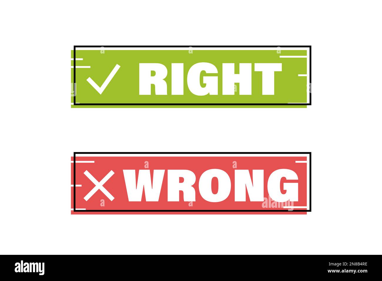 Decision right or wrong. Quiz elements Stock Vector Image & Art - Alamy