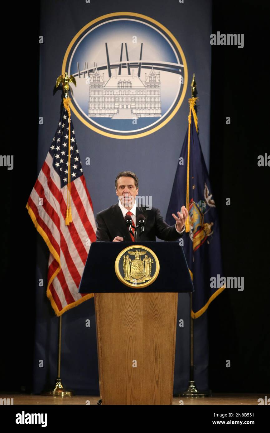 New York Gov. Andrew Cuomo delivers his third State of the State ...