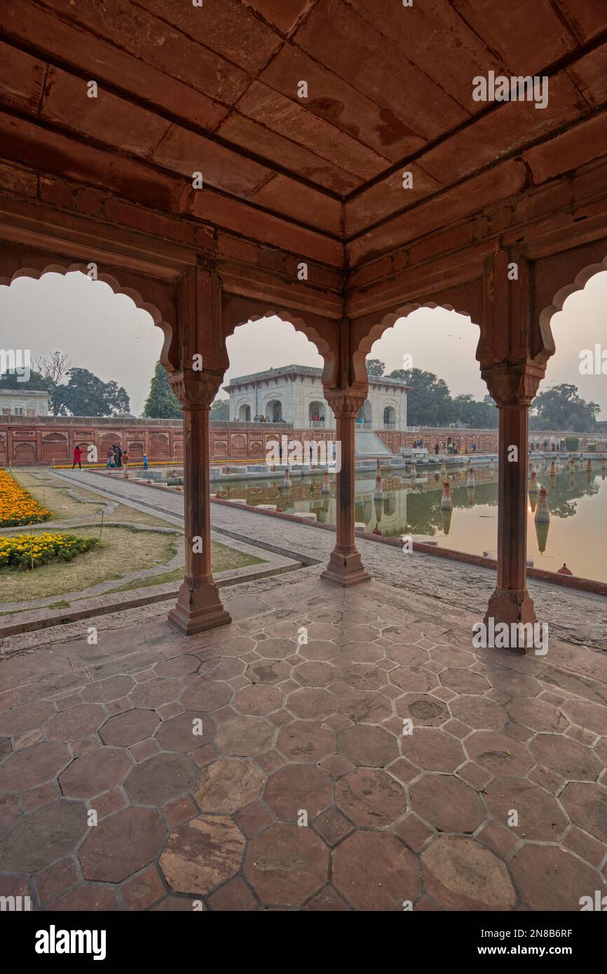 A vertical shot of the view from the historic Shalamar Bagh in Lahore ...