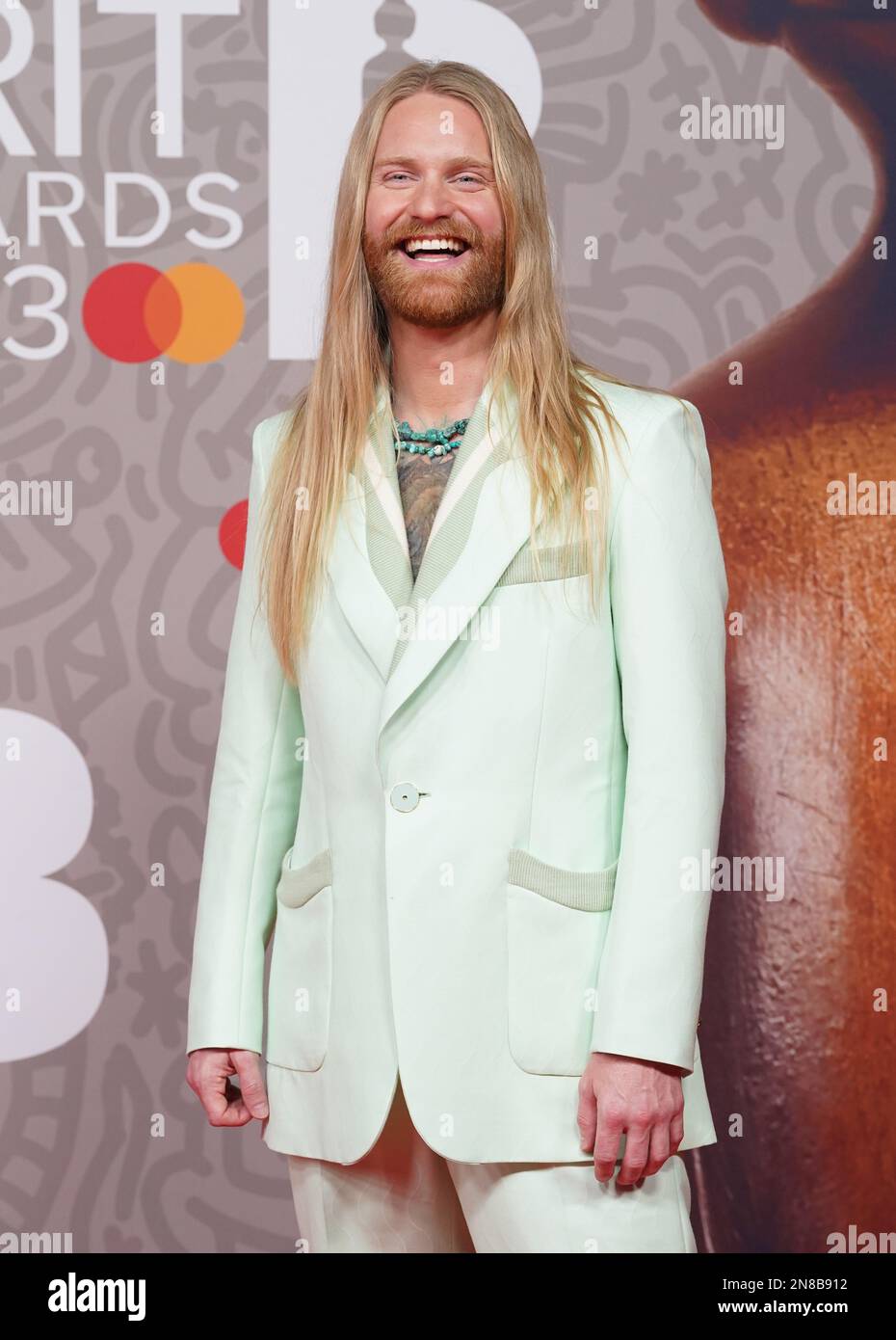 Sam Ryder attending the Brit Awards 2023 at the O2 Arena, London ...