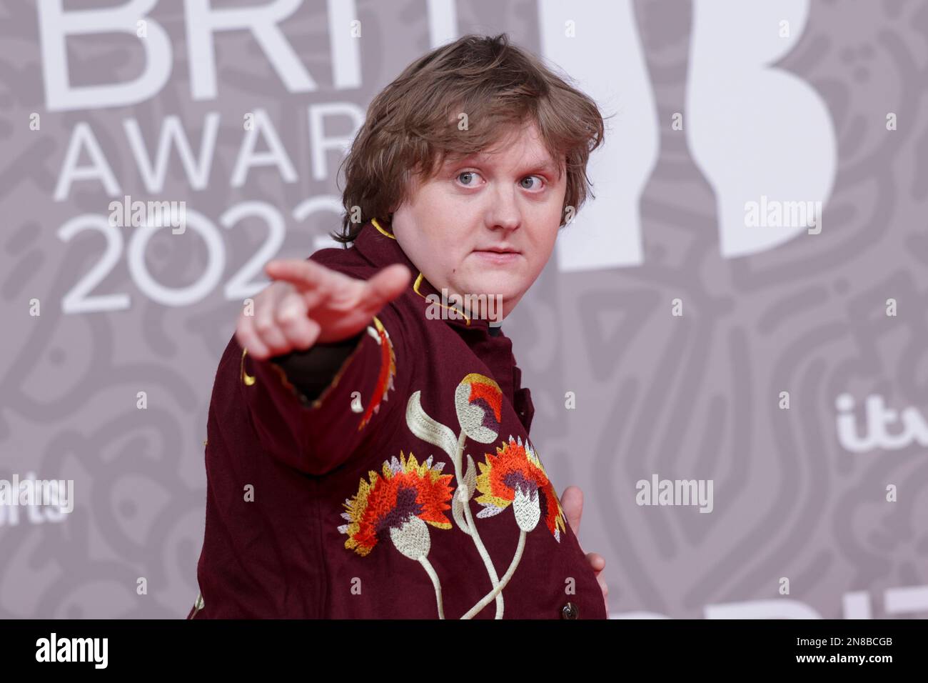 Lewis Capaldi poses for photographers upon arrival at the Brit Awards ...