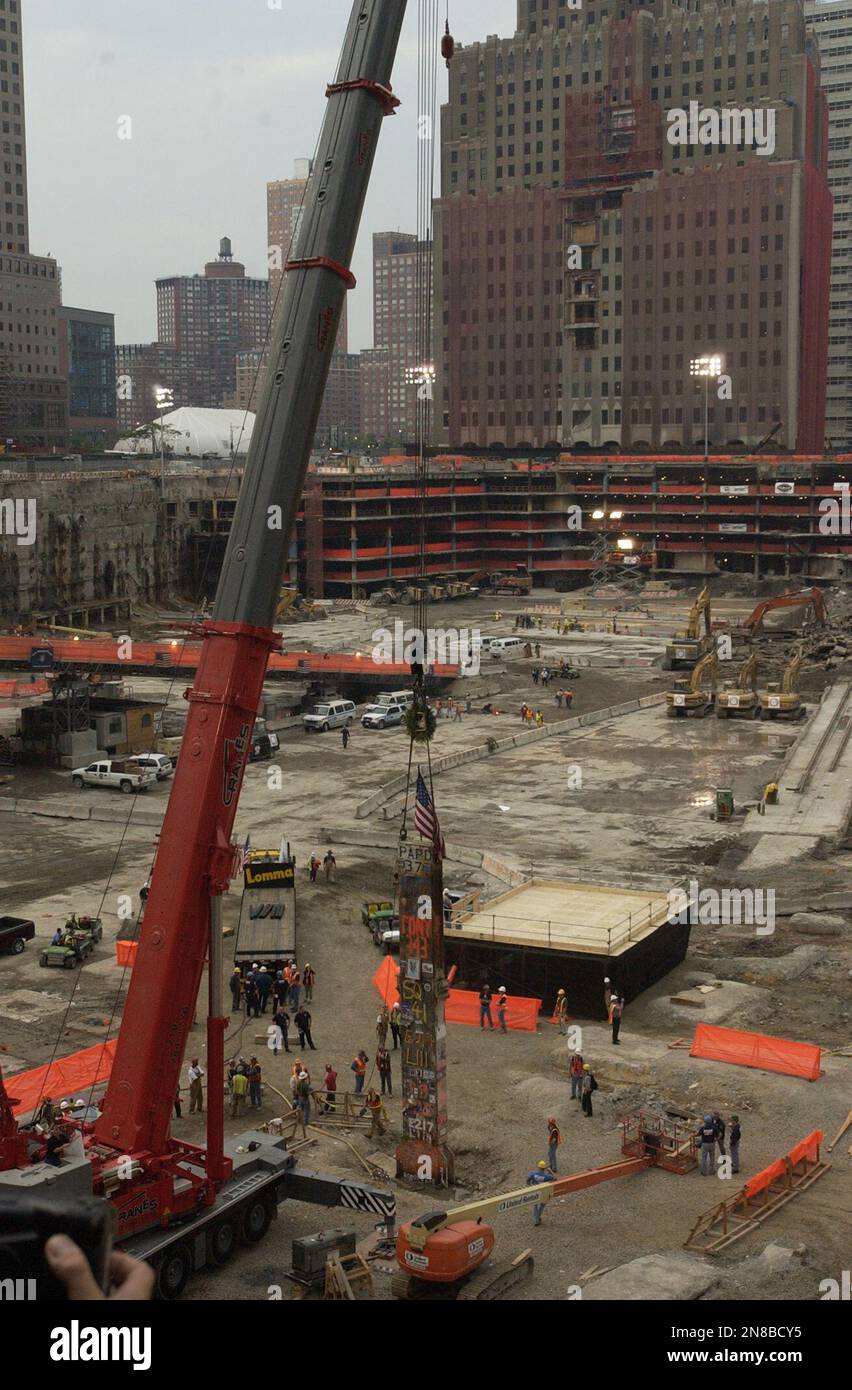 Ground Zero Is Seen As Recovery Workers Gather Around The Last