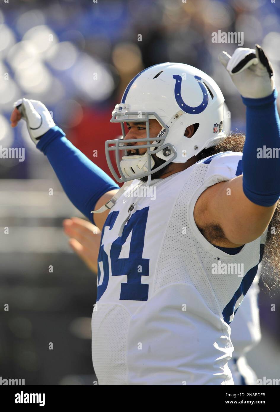 Indianapolis Colts' Samson Satele greets fans before an NFL wild card ...
