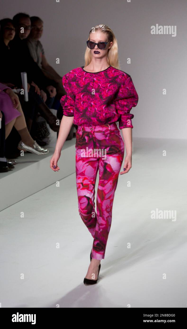 A model wears an outfit by designer Katy Eary for her Autumn/Winter ...