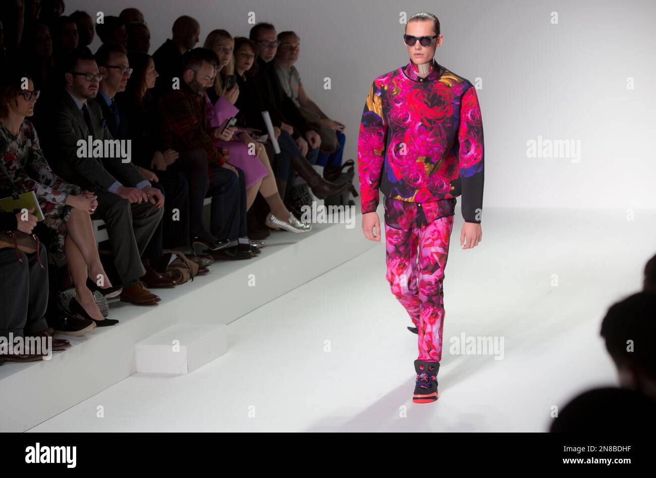 A model wears an outfit by designer Katy Eary for her Autumn/Winter ...