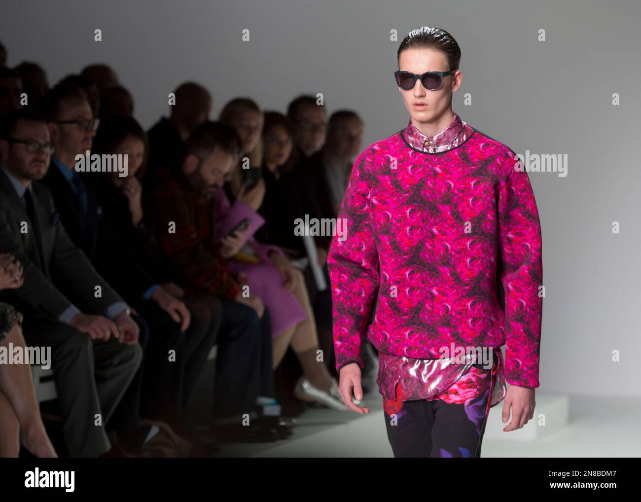 A model wears an outfit by designer Katy Eary for her Autumn/Winter ...