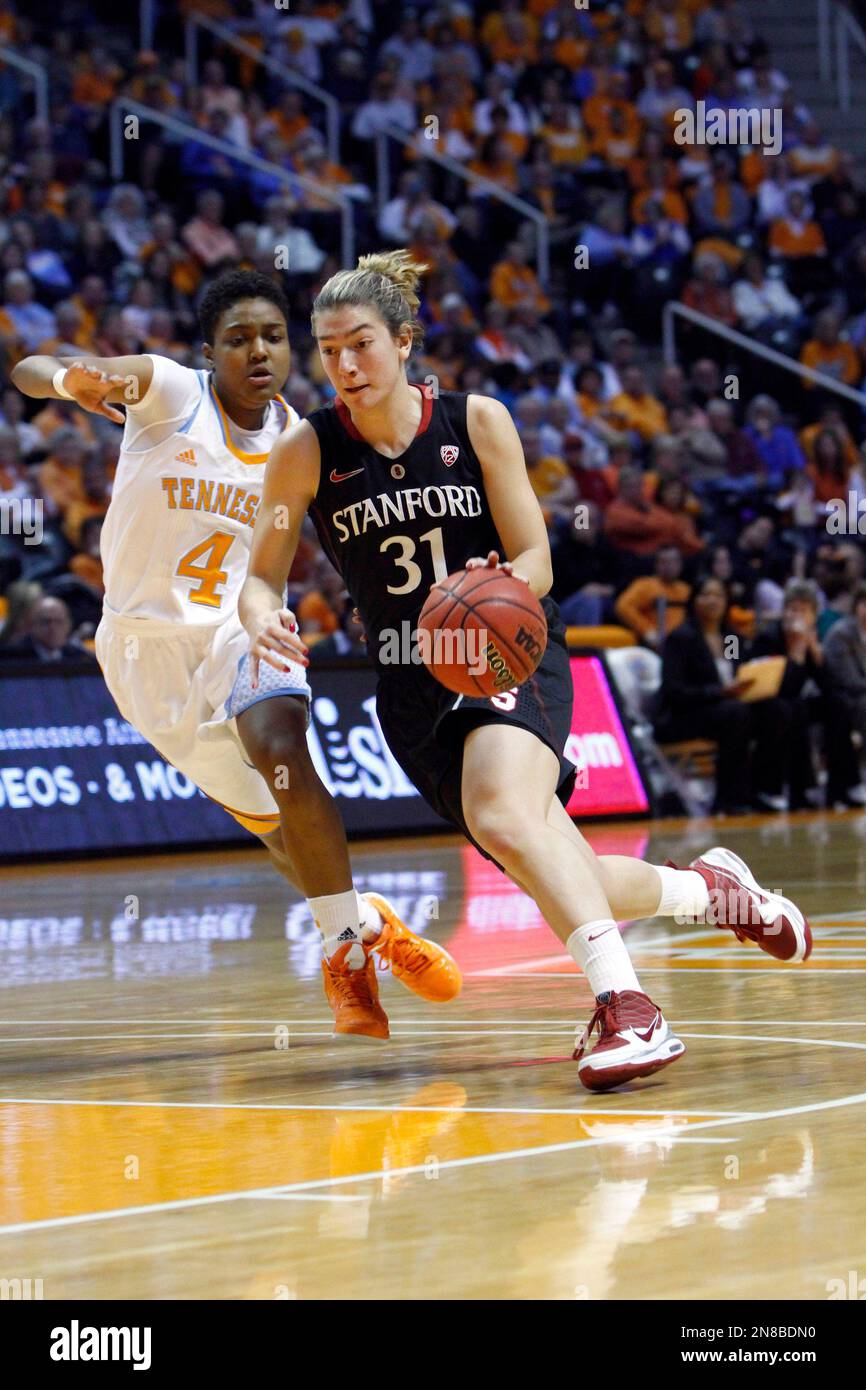Stanford guard Toni Kokenis (31) drives against Tennessee guard Kamiko ...