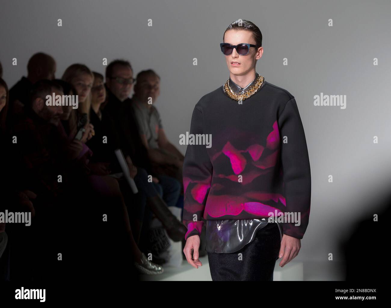 A model wears an outfit by designer Katy Eary for her Autumn/Winter ...