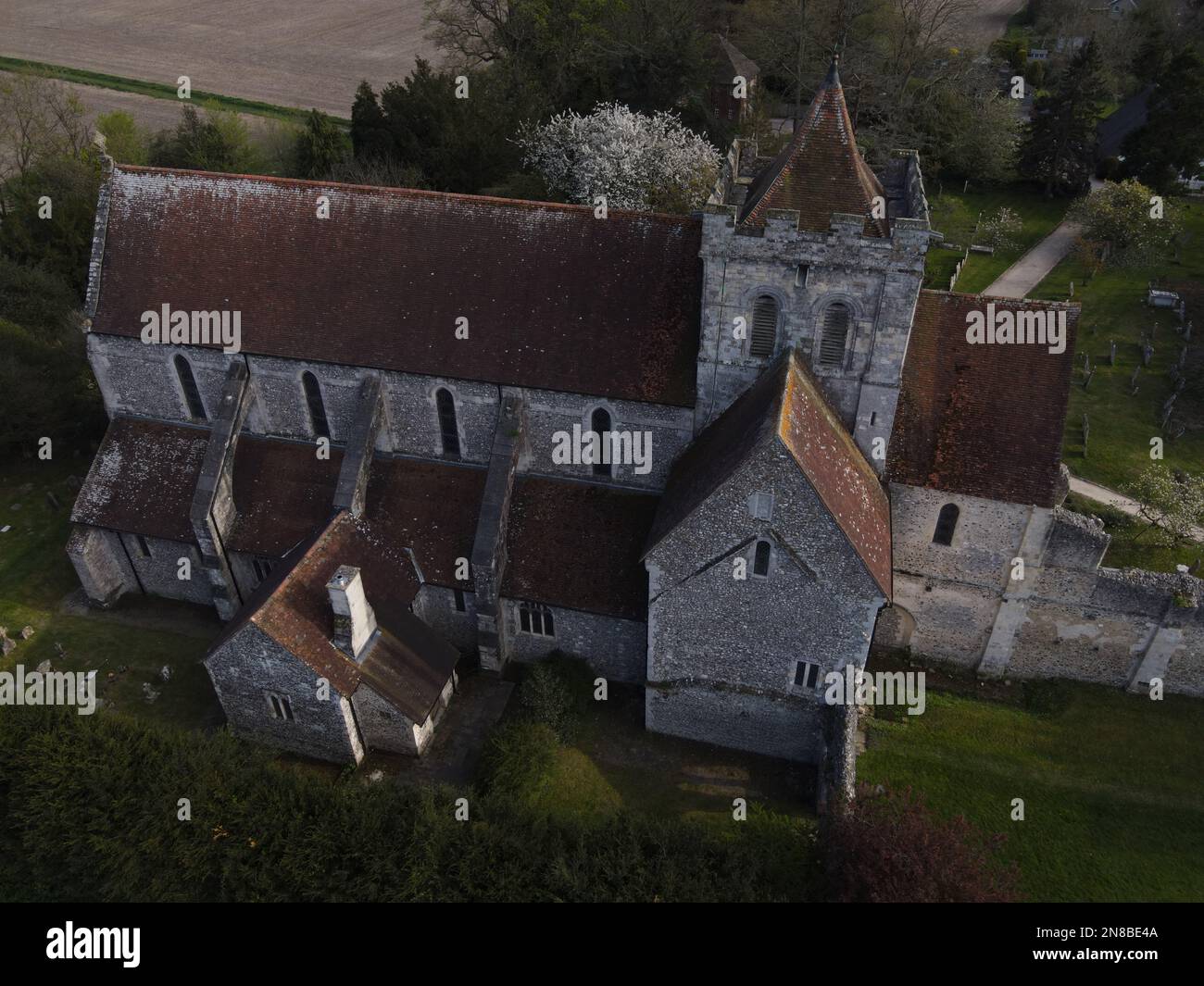Church trees grass history hi-res stock photography and images - Alamy