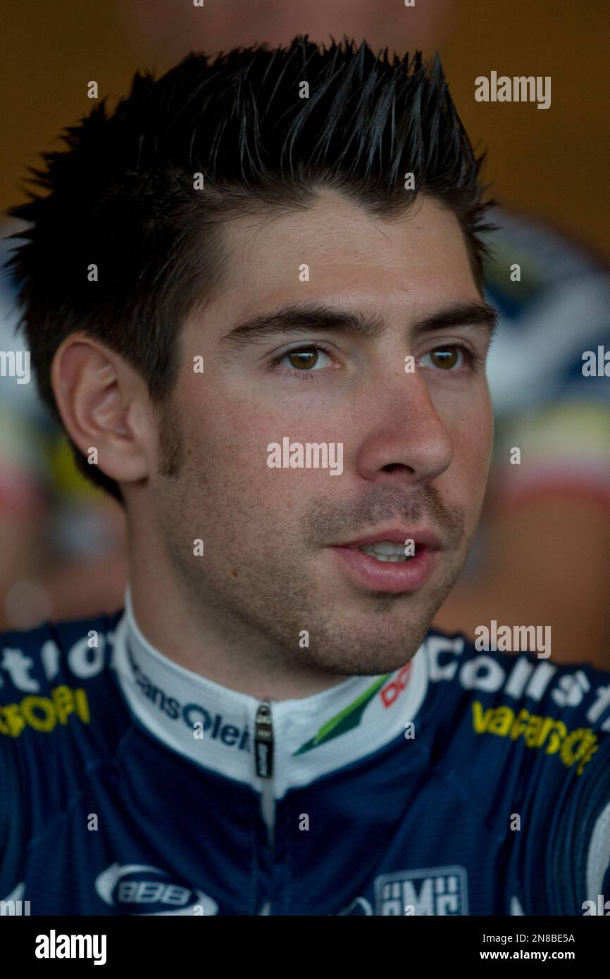 Belgium's Thomas de Gendt sits with other riders during the Vacansoleil ...