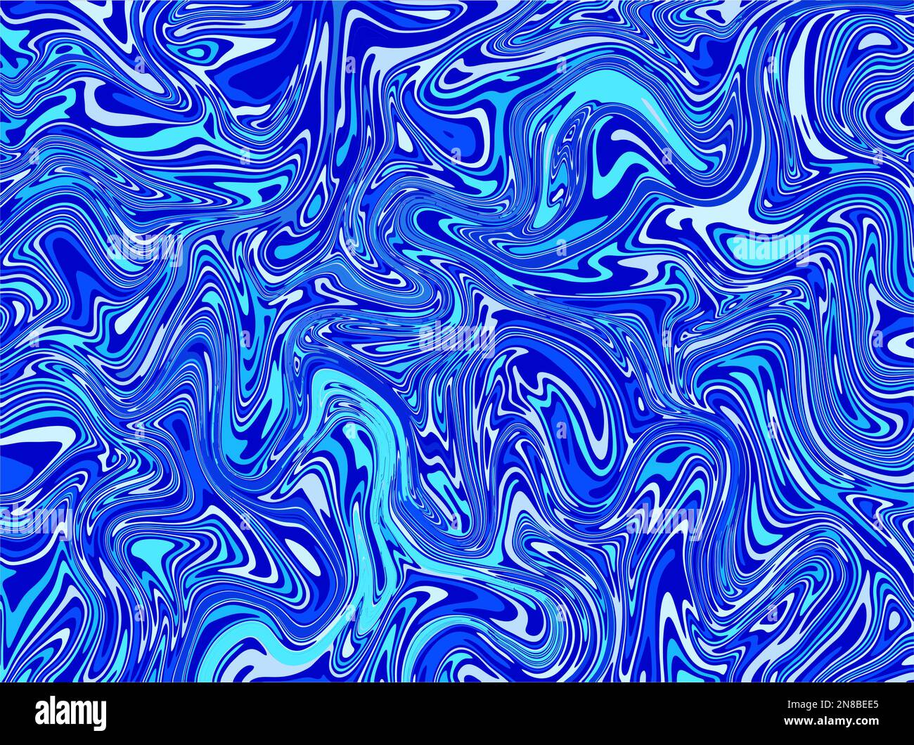 Blue wave in marble ink acrylic design. Abstract water flow painting ...