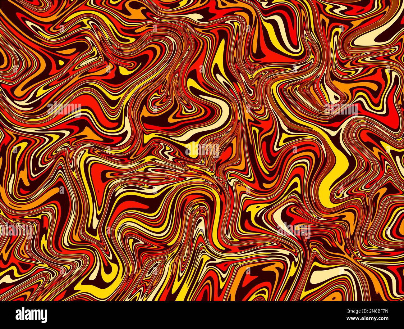 Red lava ink marble painting design template. Fire wave liquid oil ...