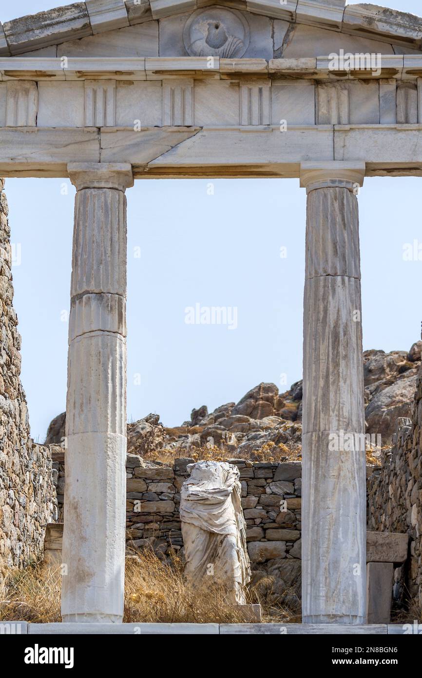 Delos archaeological site and living museum, part of the Mykonos ...