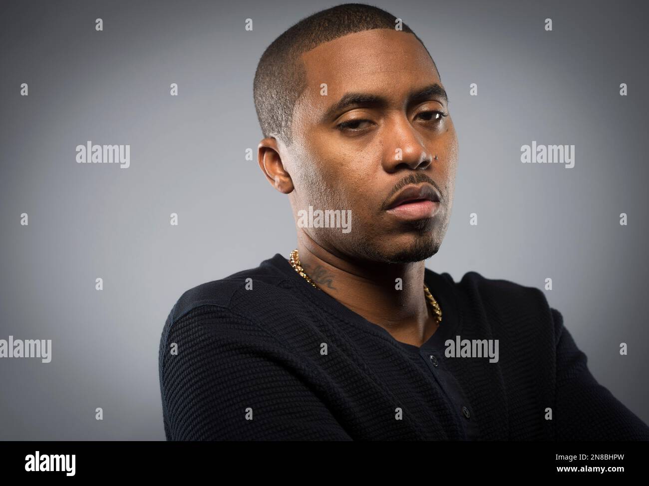 American rapper and actor Nasir Jones, better known as Nas, poses for a ...