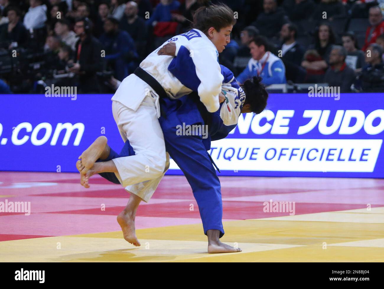 Priscilla Gneto of France and Timna Nelson - Levy during the Judo Paris ...