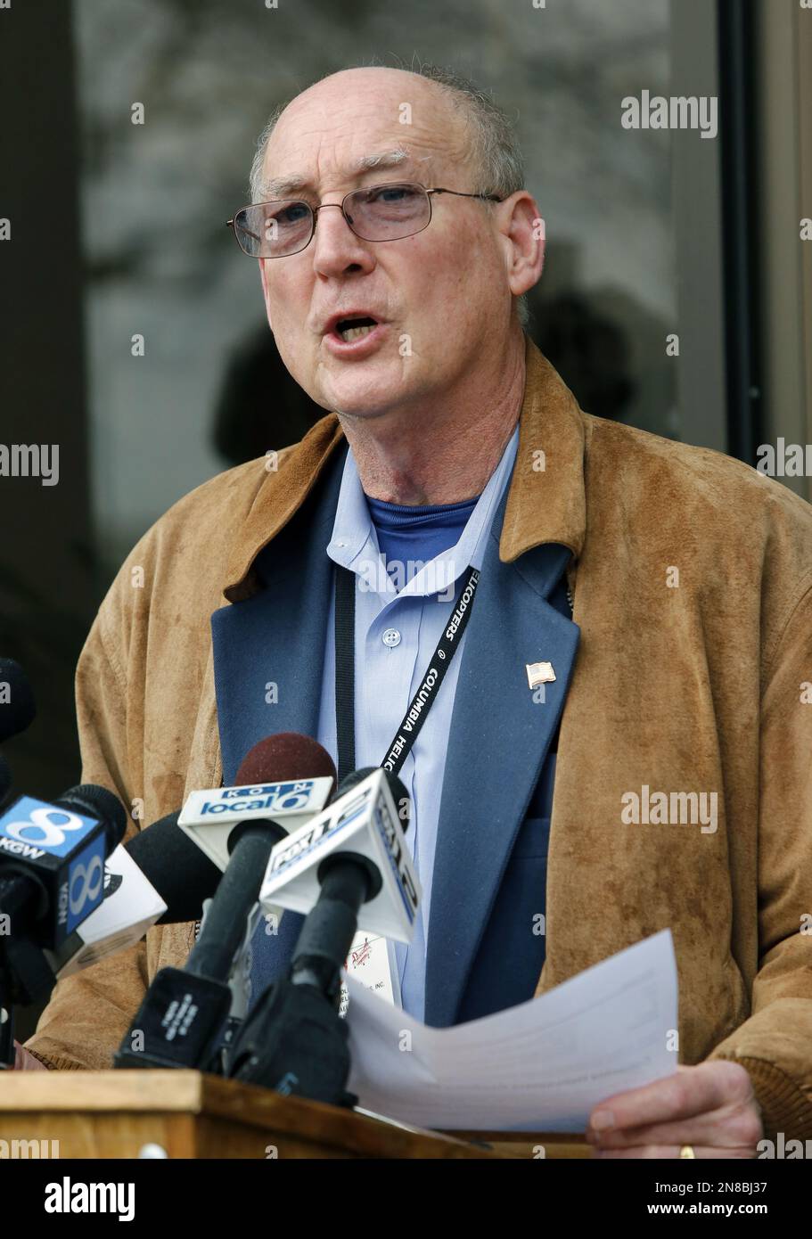 Michael Fahey, President and CEO of Columbia Helicopters, speaks ...