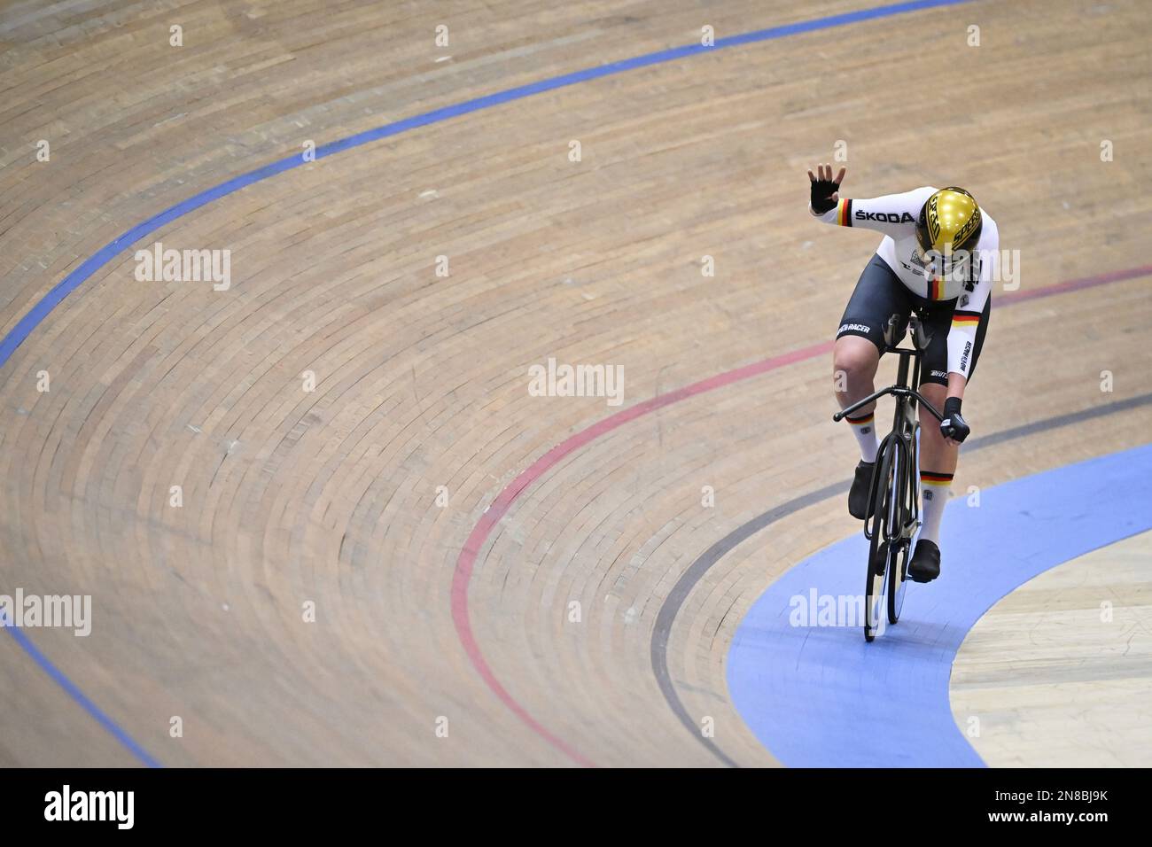 Mieke Kroeger of Germany reacts during the women's individual pursuit ...