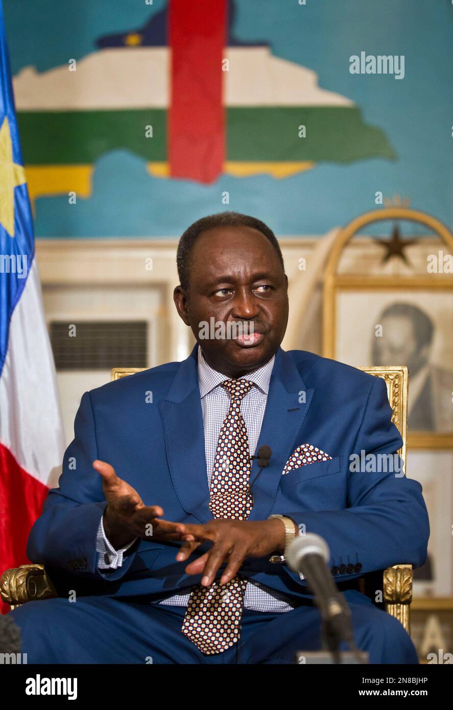 President of the Central African Republic Francois Bozize speaks to the ...