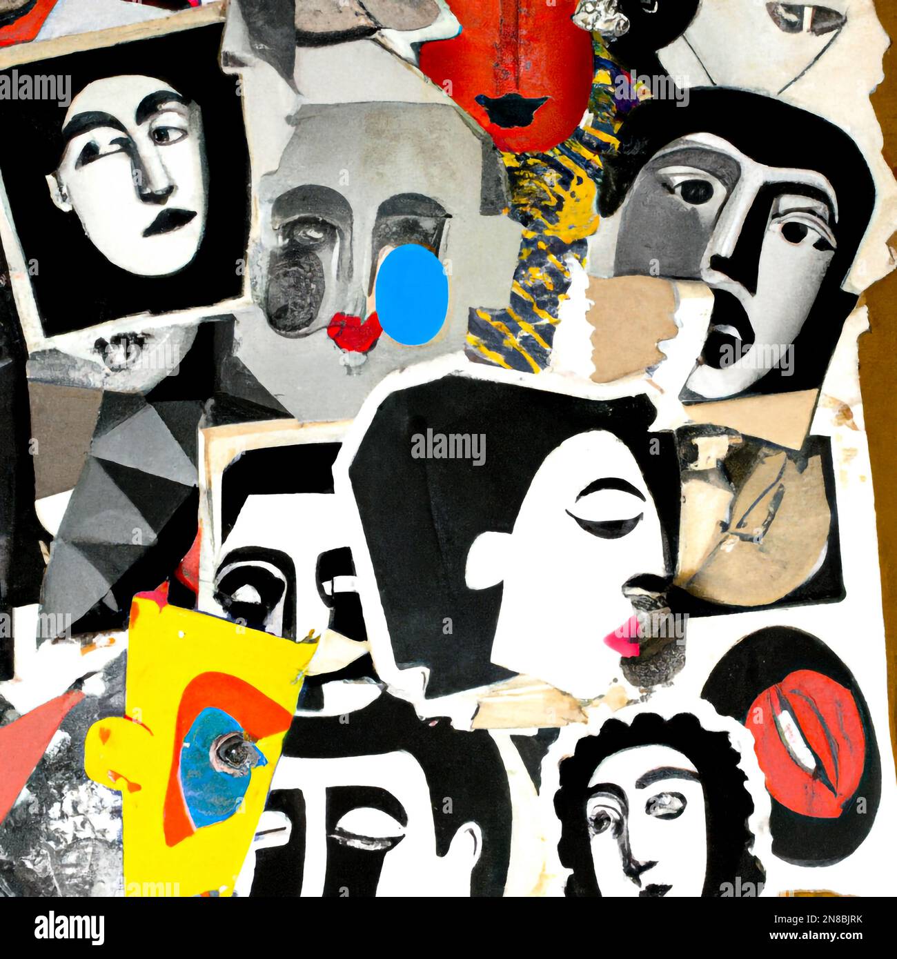 Cut paper collage face hi-res stock photography and images - Alamy