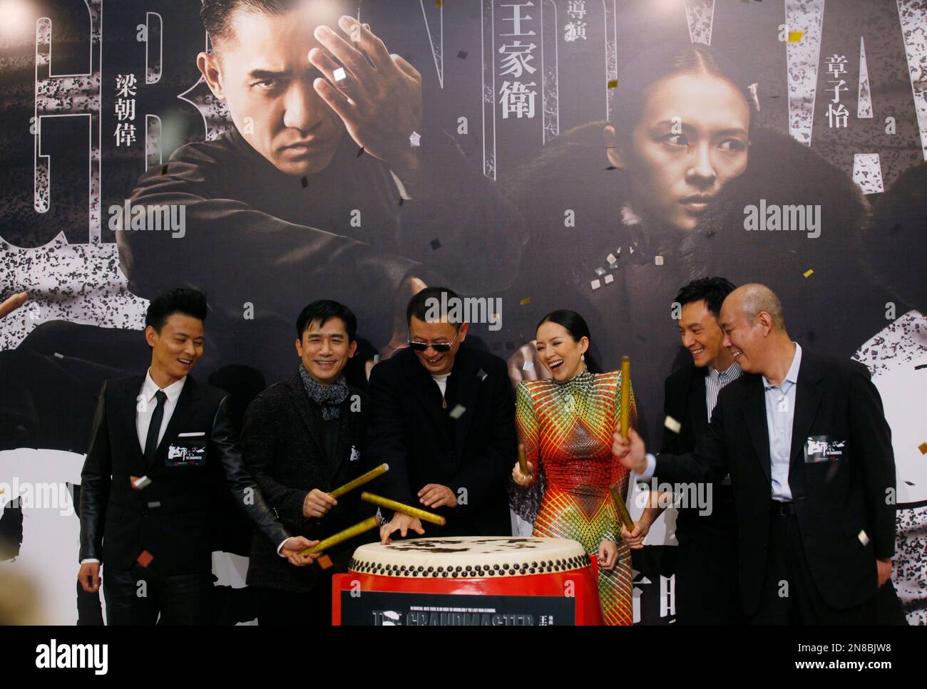 From left, Chinese actor Max Zhang, Hong Kong actor Tony Leung, Hong ...