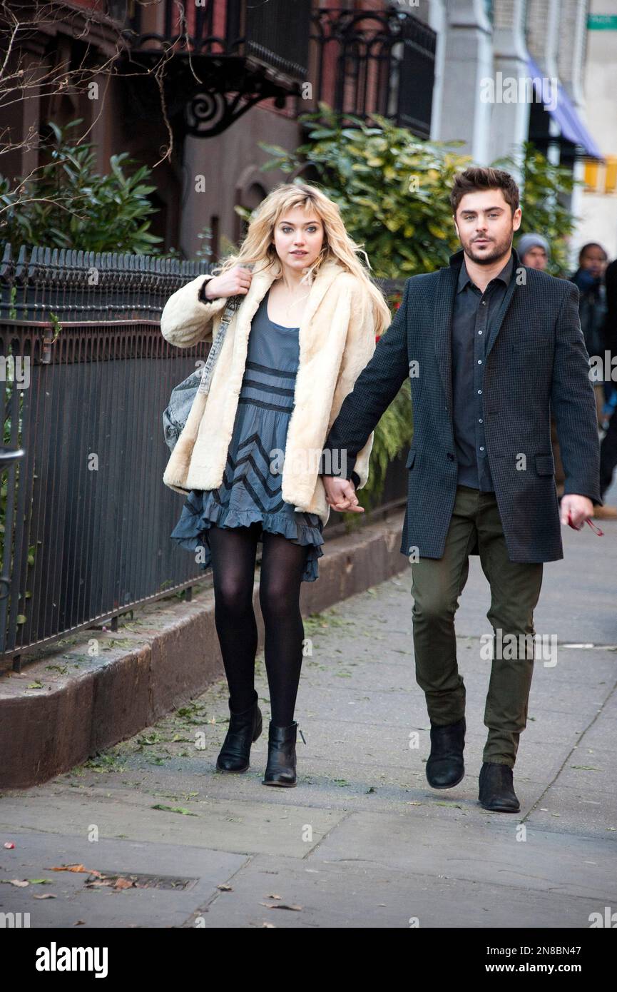 Zac Efron and Imogen Poots film "Are We Officially Dating?" on Monday ...