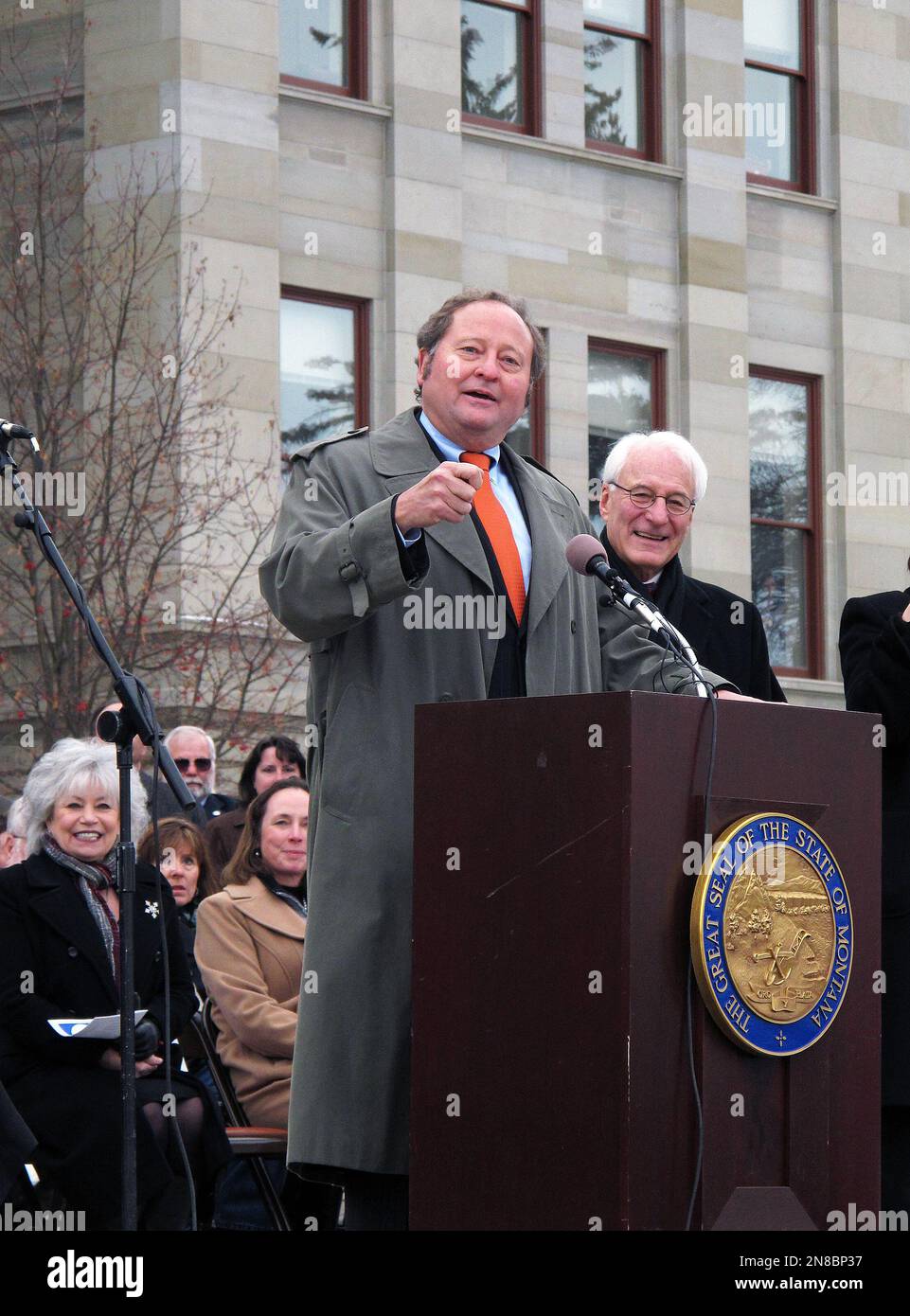 Former Montana Gov. Brian Schweitzer makes his farewell speech at the ...