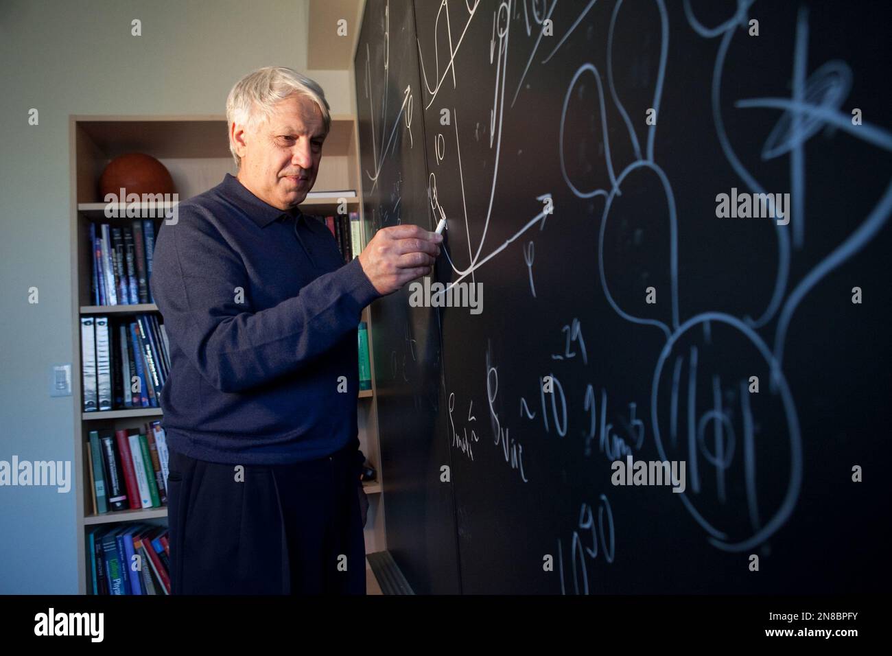 Andrei Linde, a Russian-American theoretical physicist, in his office ...