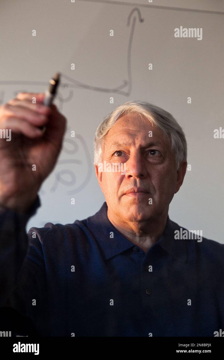 Andrei Linde, a Russian-American theoretical physicist, in his office ...