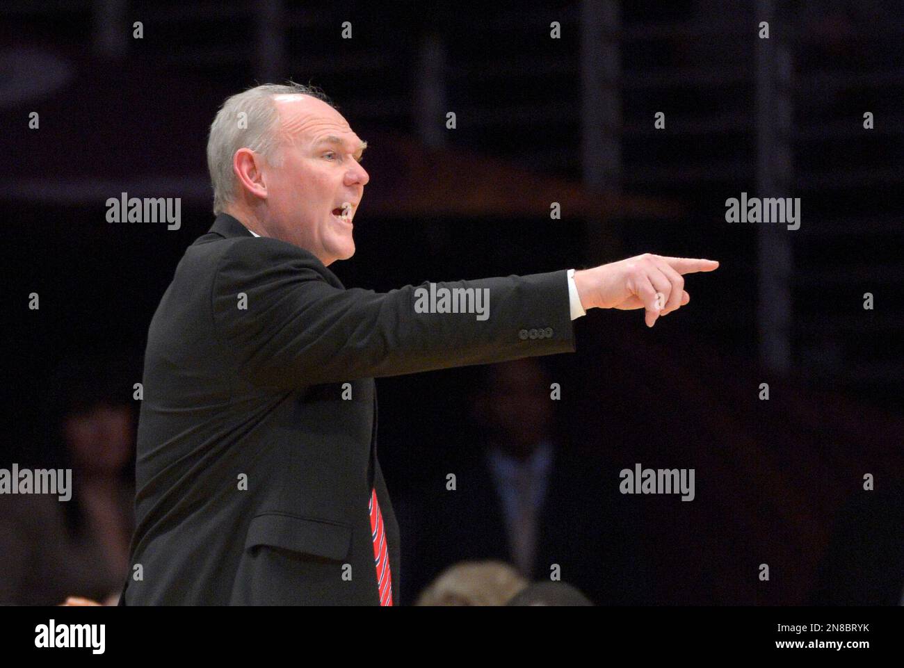 Denver Nuggets head coach George Karl gestures during the second half ...