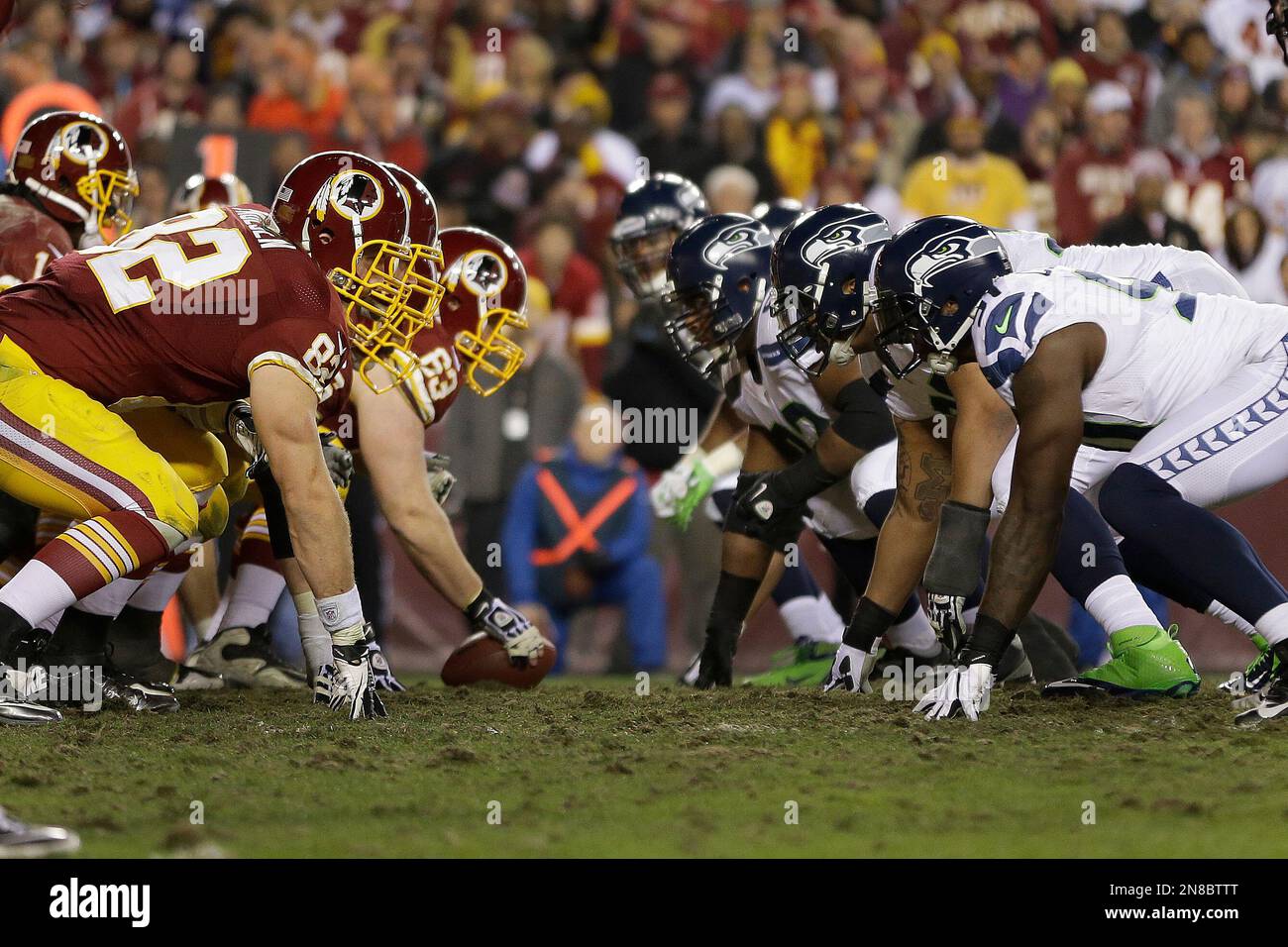 The Washington Redskins and Seattle Seahawks during the second half of ...