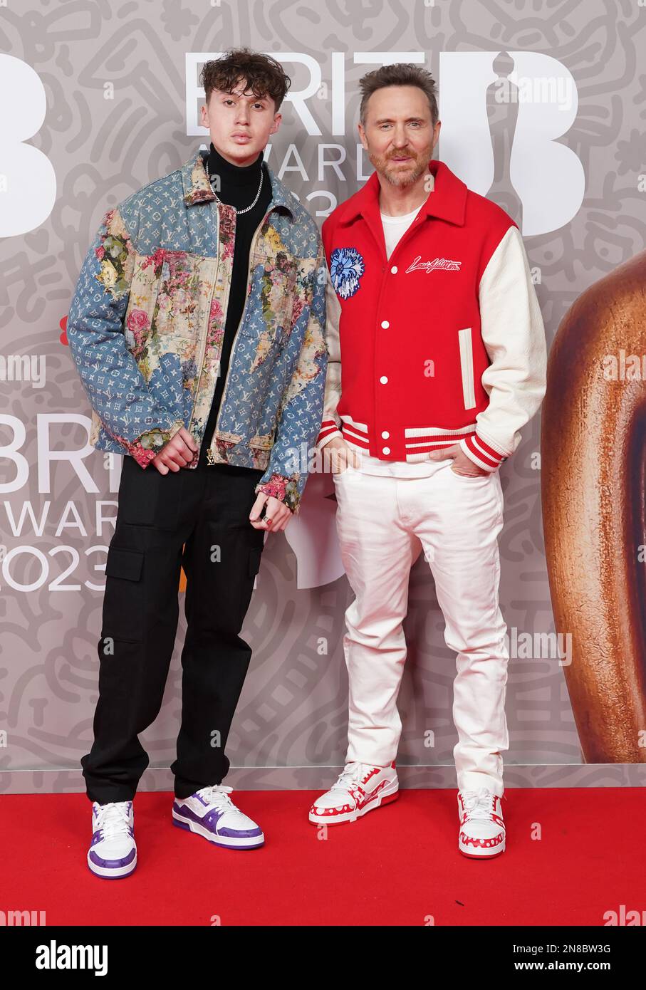 David Guetta (right) and his son attending the Brit Awards 2023 at the ...