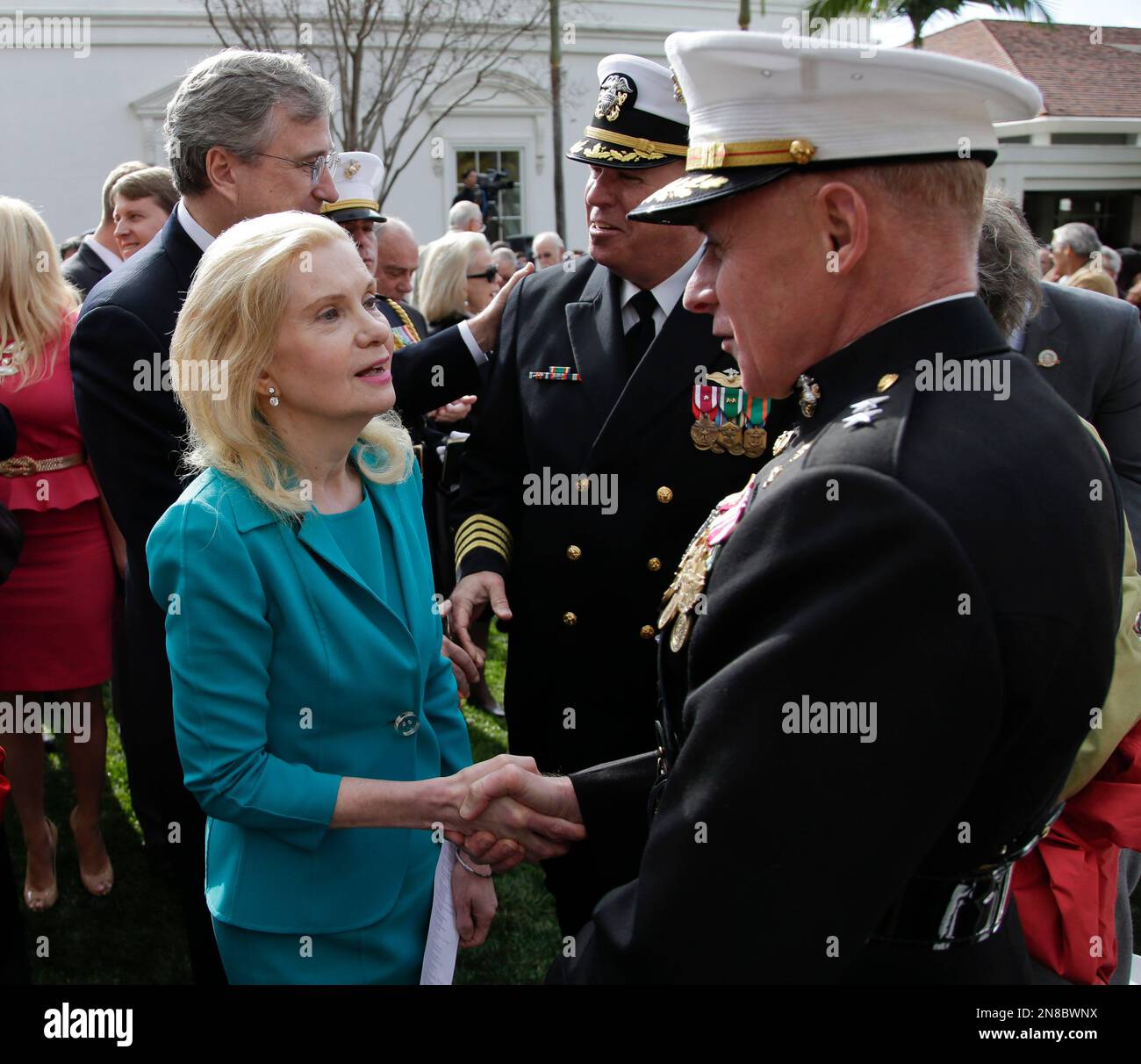 Tricia Nixon Cox, left, daughter of the 37th U.S. President Richard M ...