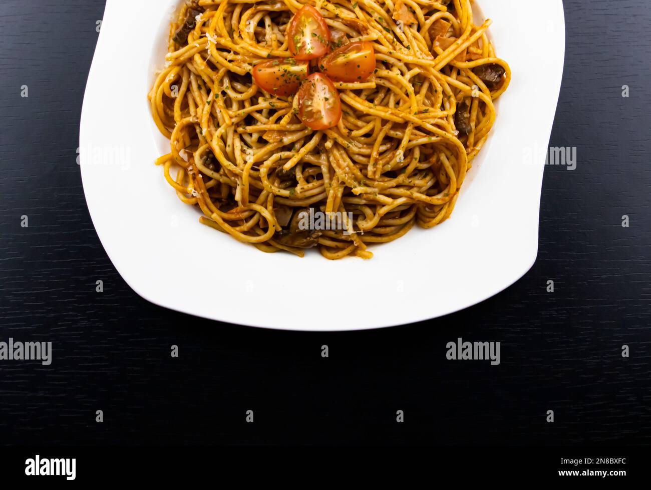 Half photographed plate of pasta hi-res stock photography and images ...