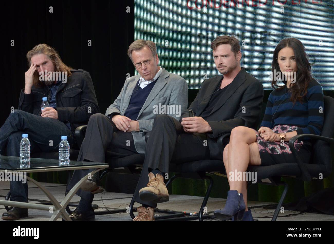 From left, Raymond McKinnon, Mark Johnson, Aden Young, and Abigail ...