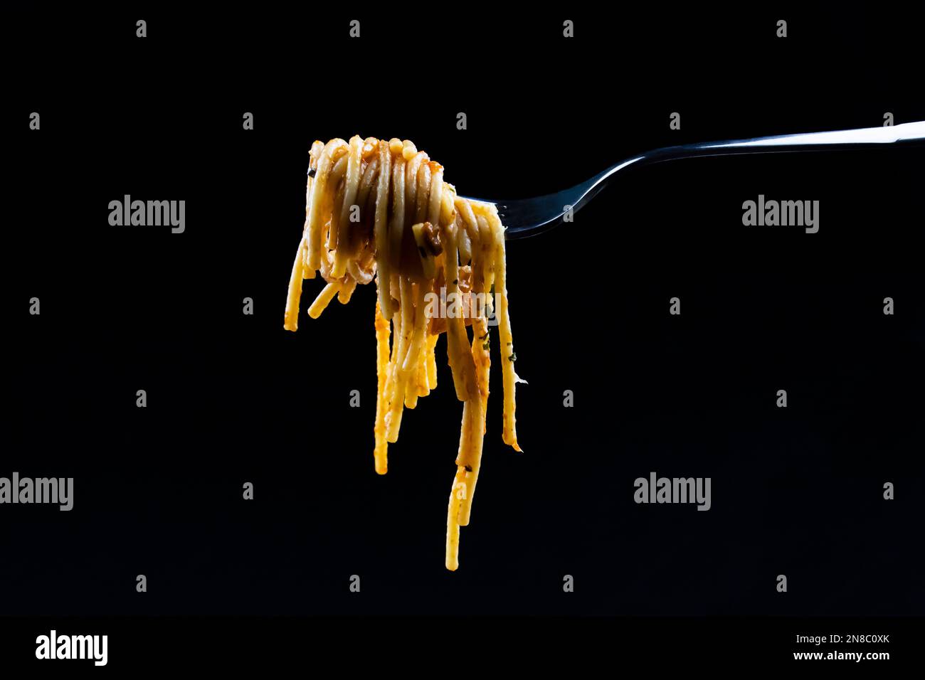 Spaghetti noodles wrapped on a fork hi-res stock photography and images ...