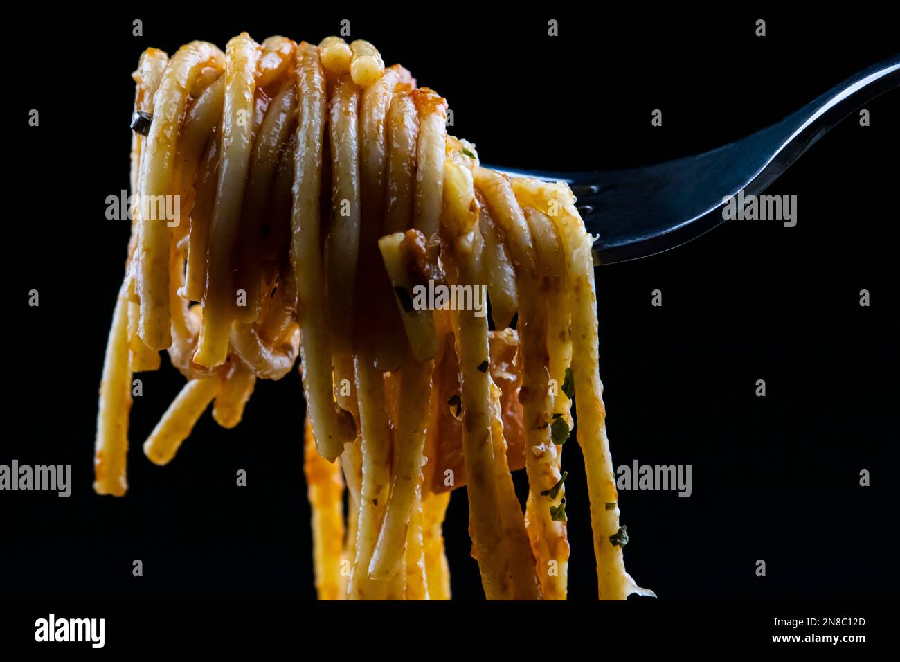 Spaghetti noodles wrapped on a fork hi-res stock photography and images ...