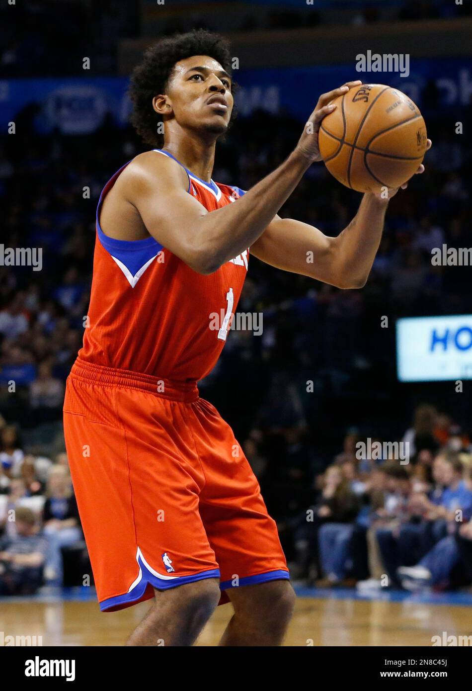 Philadelphia 76ers guard Nick Young shoots a foul shot against the ...