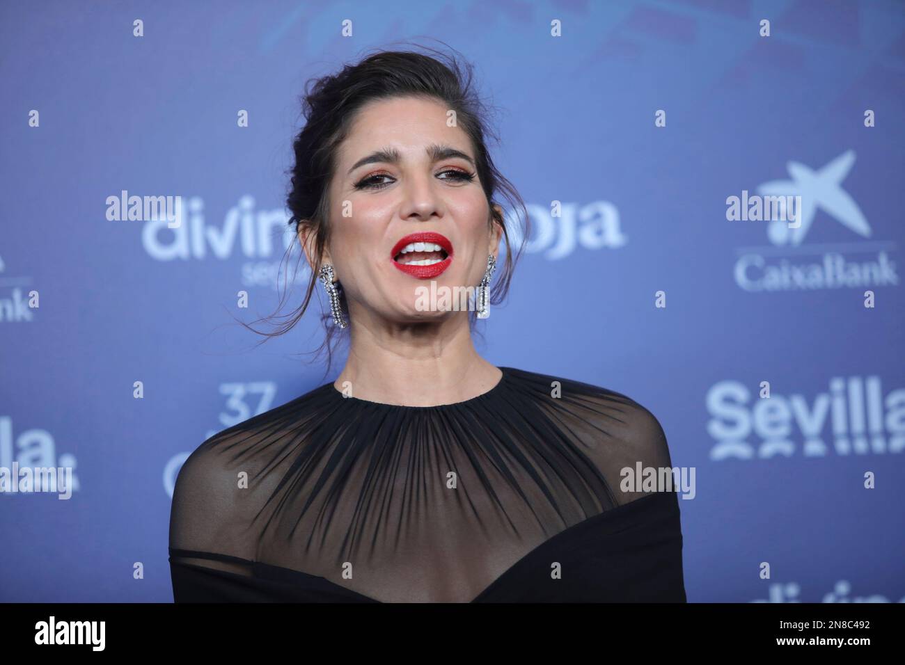 Actress Lucía Jiménez poses on the red carpet prior to the gala of the ...