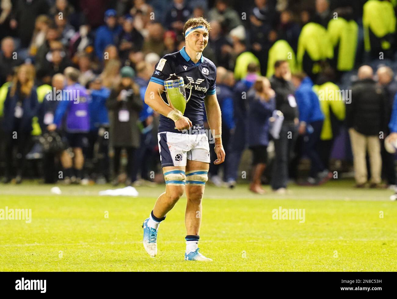 Scotland's Jamie Ritchie with the Doddie Weir Cup after the Guinness ...