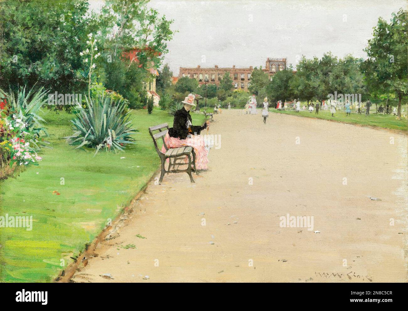 A City Park. William Merritt Chase. c. 1887 Stock Photo - Alamy