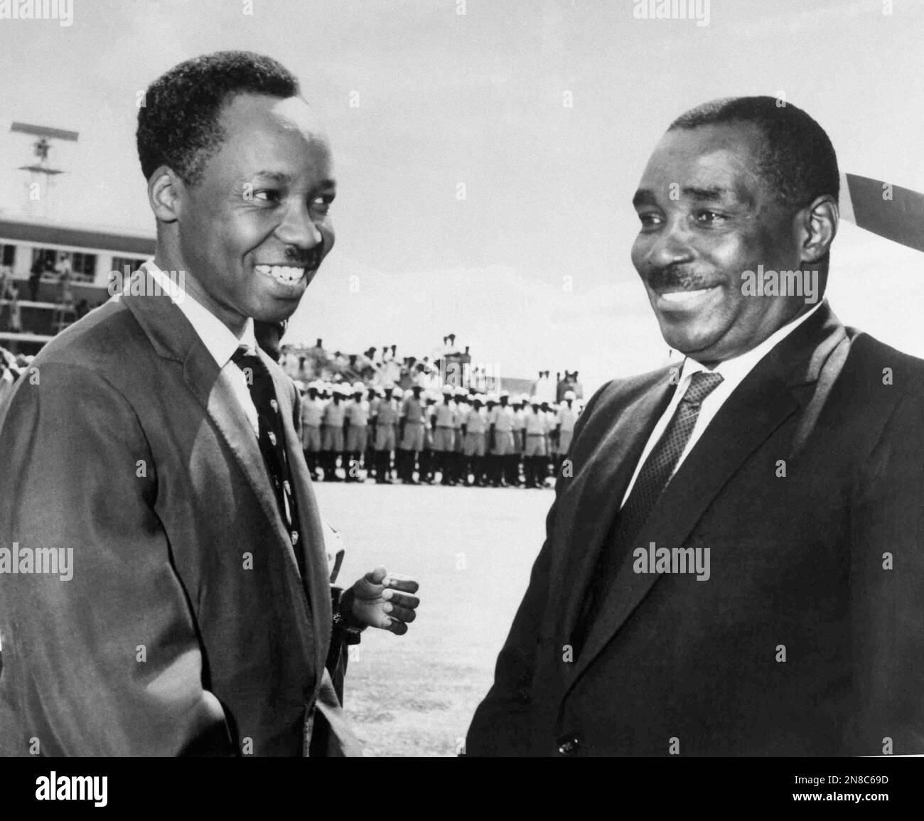 President Abeid Karume of Zanzibar, right, is welcomed by President ...