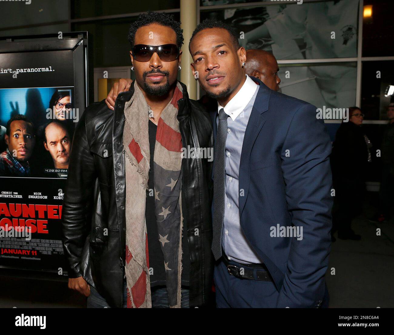 Shawn Wayans and Marlon Wayans attend the premiere of "A Haunted House ...