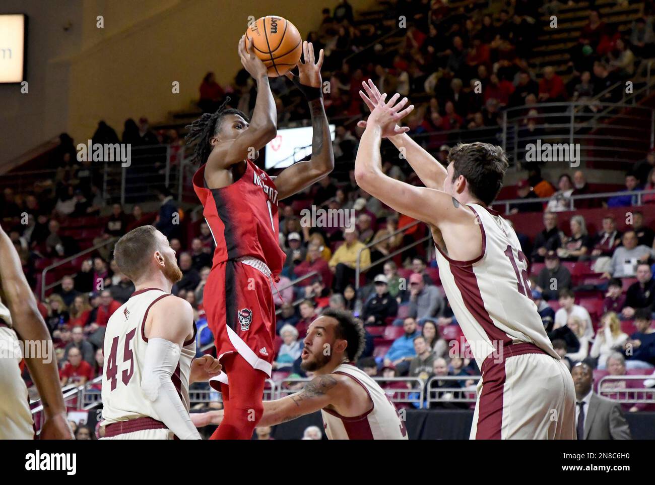 North Carolina State's Jarkel Joiner (1) shoots over Boston College's ...