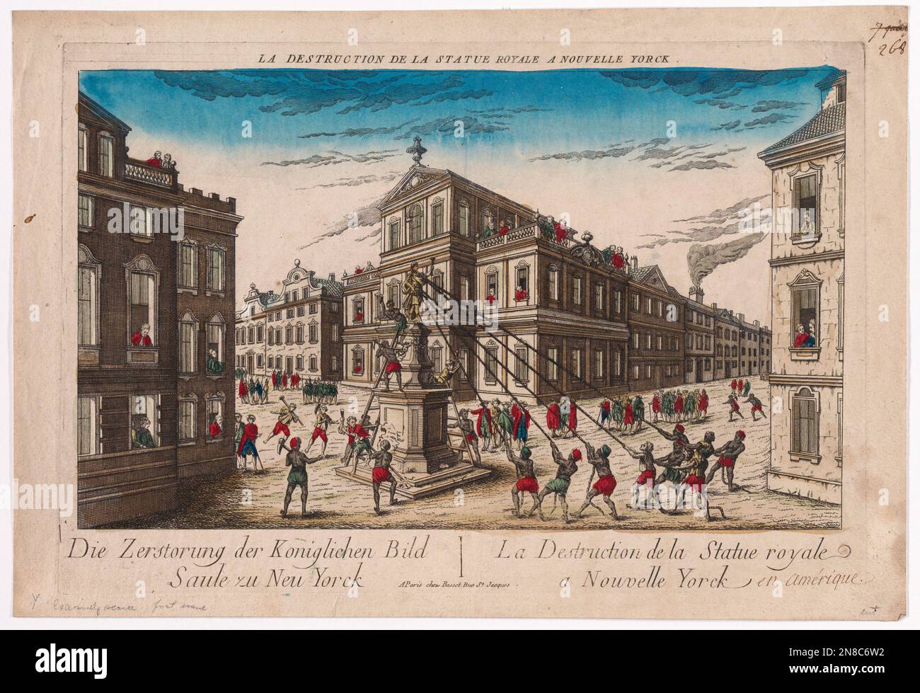 The Destruction of the Royal Statue at New York on July 9, 1776. After ...