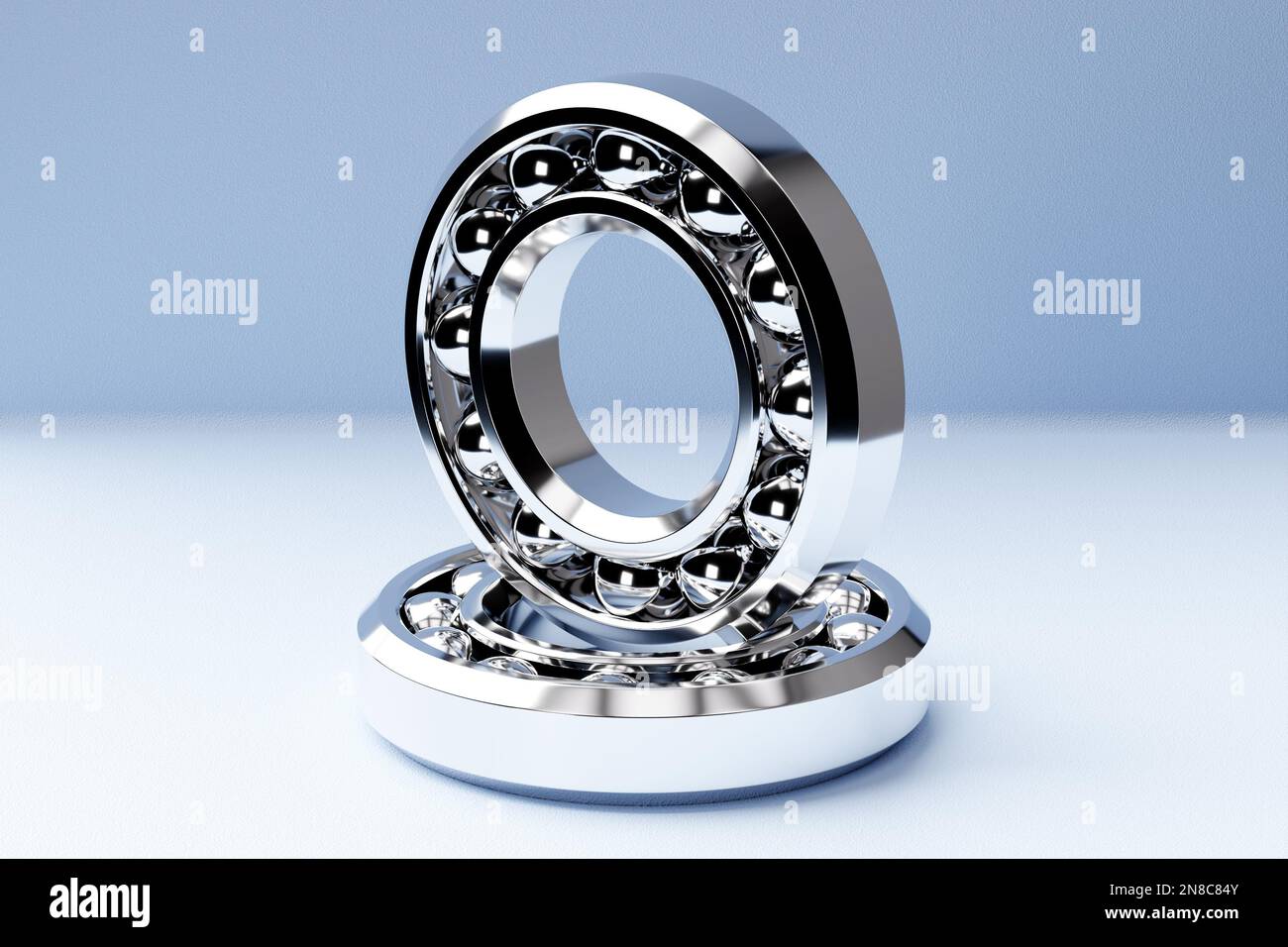 3D illustration set of roller bearing on blue background isolated ...
