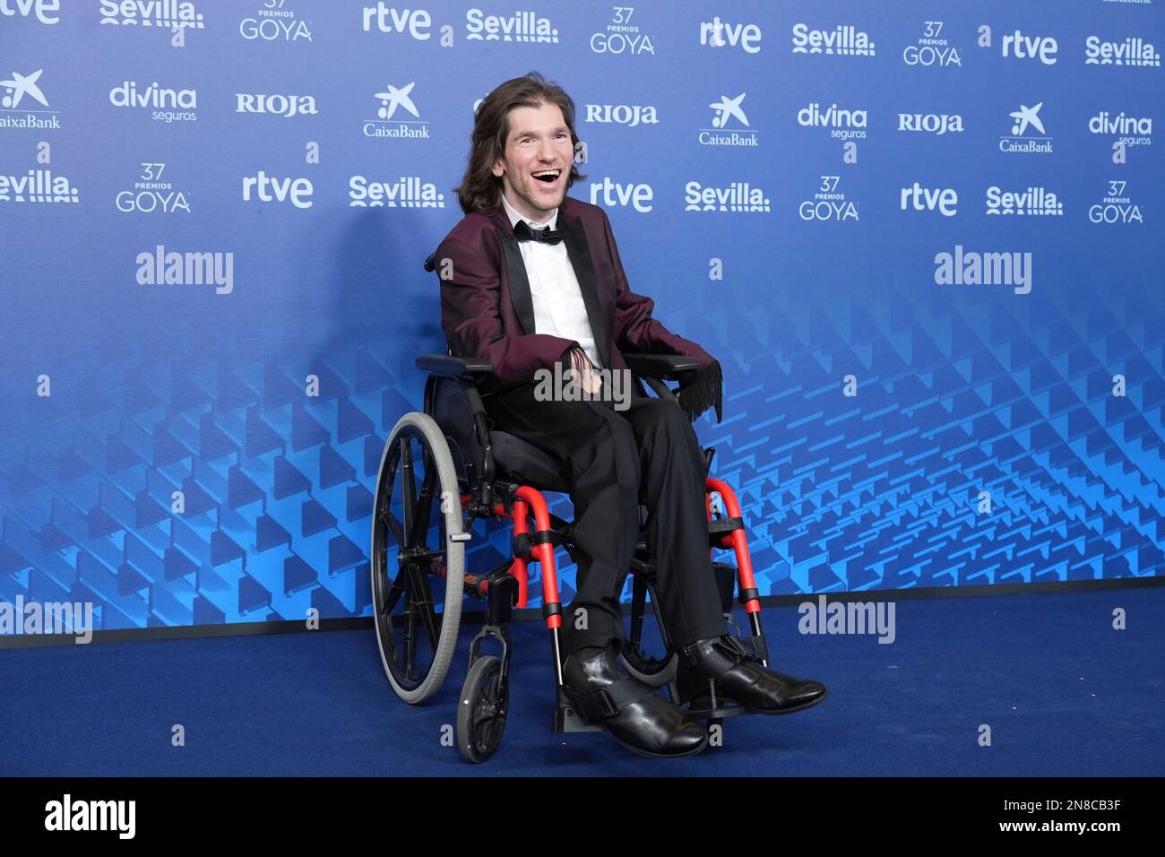 Spanish actor Telmo Iruleta poses on arrival before the ceremony for ...
