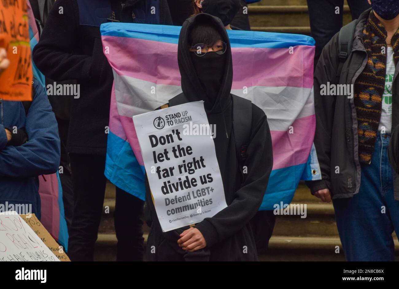 London, England, UK. 11th Feb, 2023. Pro-LGBTQ rights protesters ...
