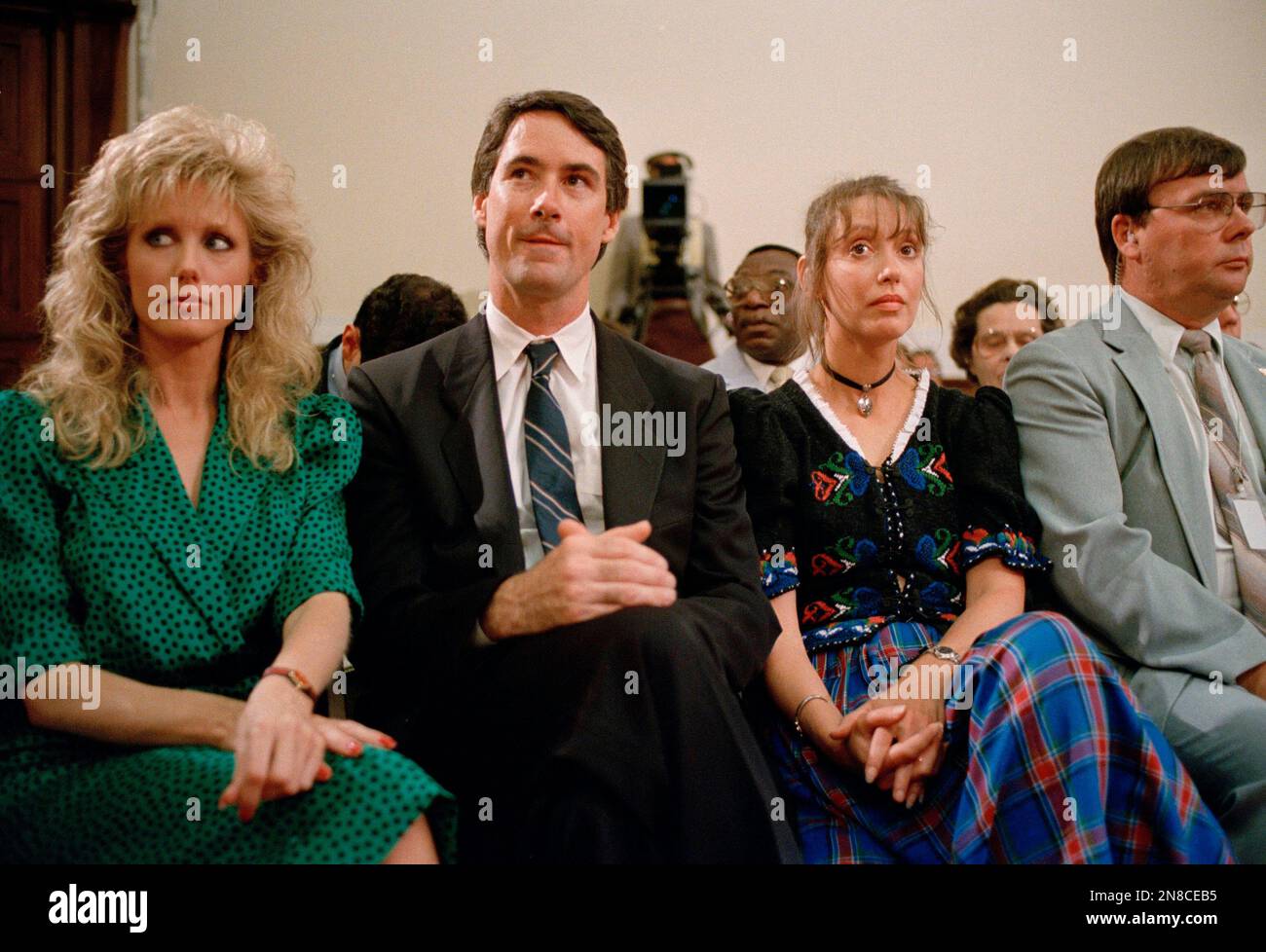 Kim Cranston, center, son of Sen. Alan Cranston, flanked by actresses ...