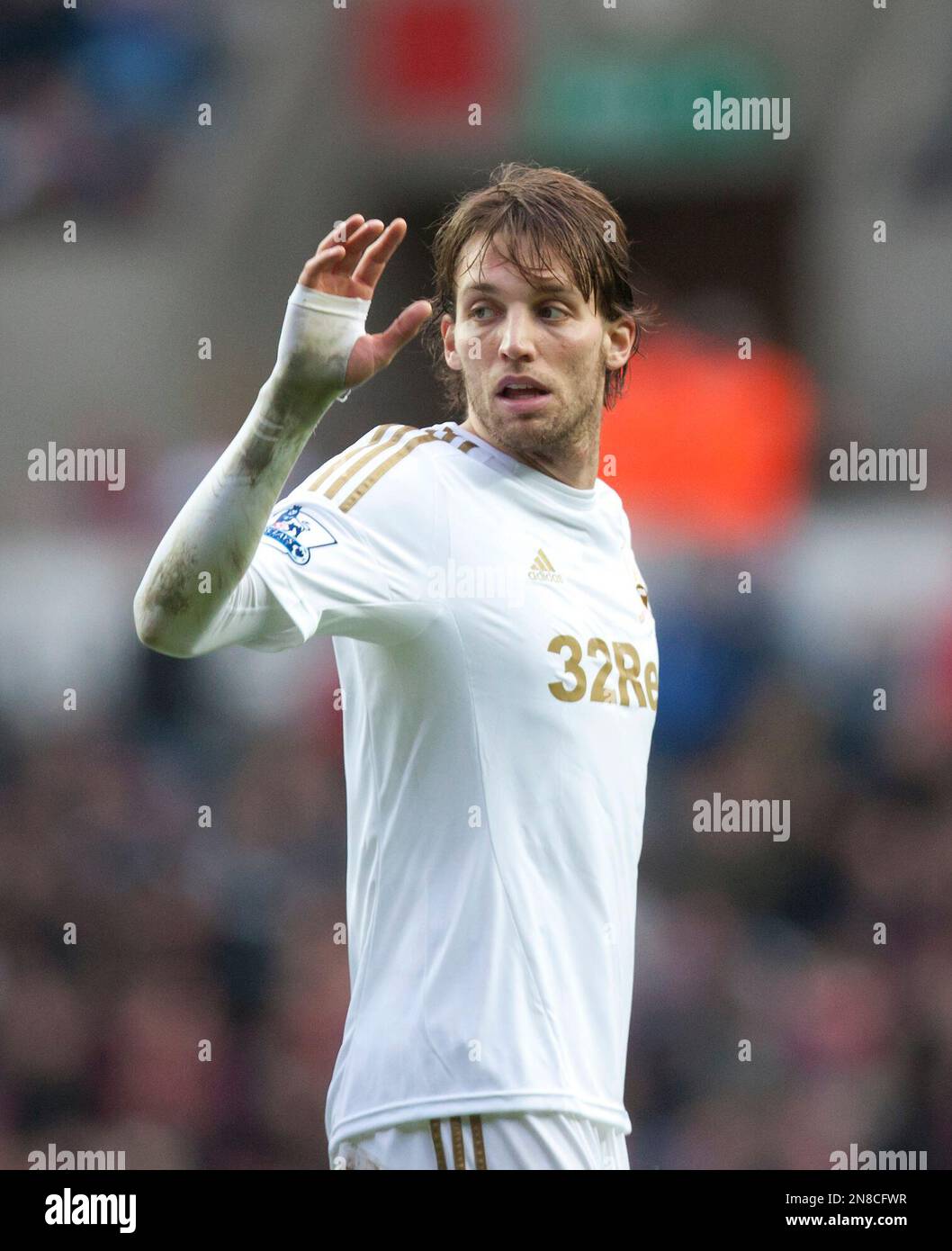 Swansea's Michu during his team's English Premier League soccer match ...
