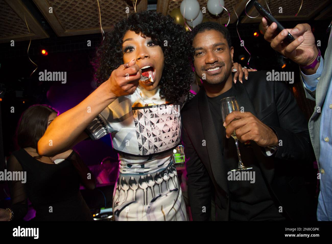 R&B singer, Brandy performs at Lavo Nightclub on New Years Eve with her ...